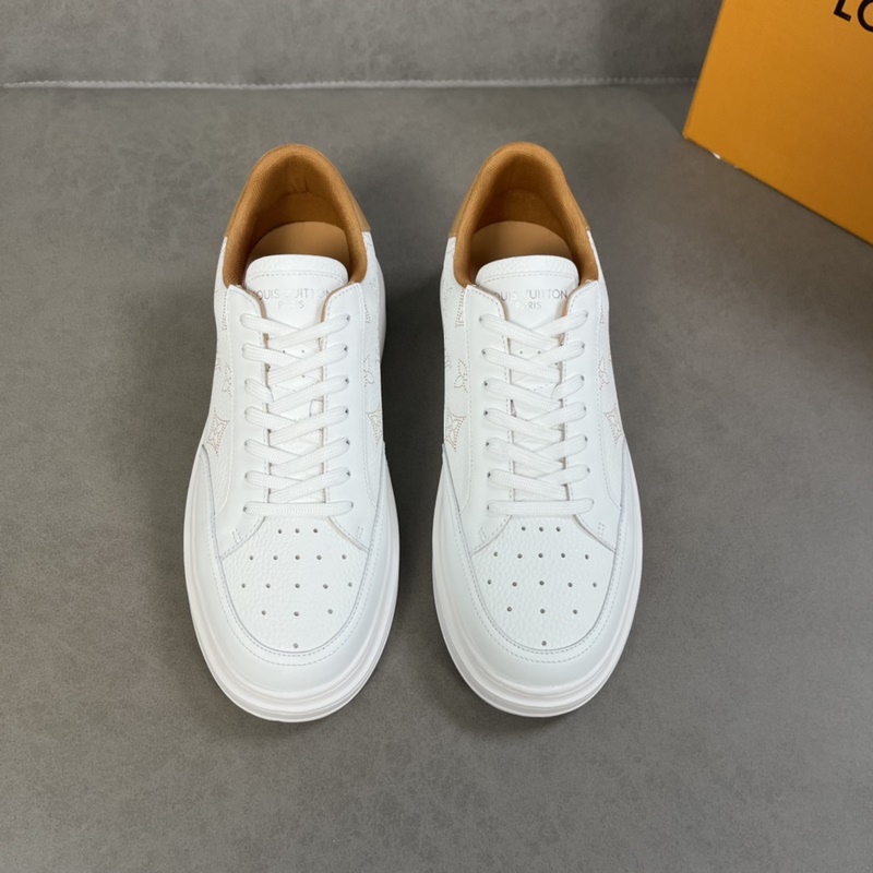 LV 男士經典休閑運動鞋，進口原版頭層牛皮材質打造，意大利進口水染小牛皮内