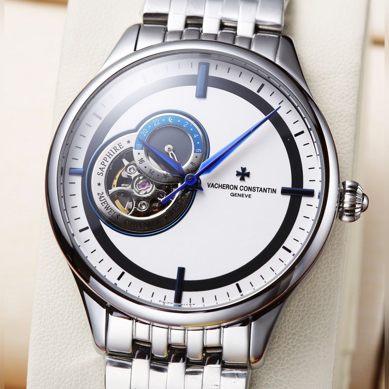 江詩丹頓，男士腕錶、配置日本原裝進口全自動機械機芯、9位飛輪設計、10位24