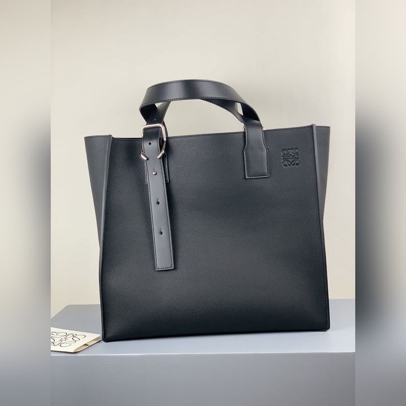Loewe Buckle Tote手袋 男仕黑色托特包